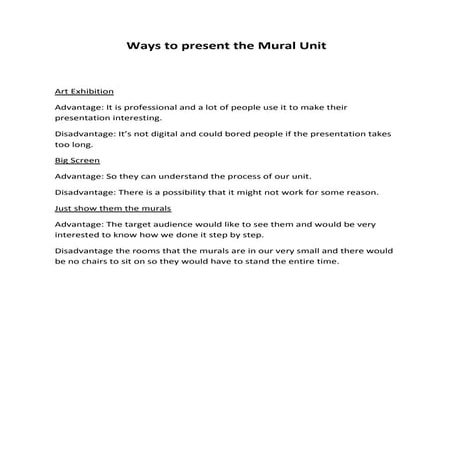 Ways to present the mural unit | DOCX