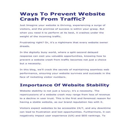 How To Prevent Website Crash From Traffic.pdf