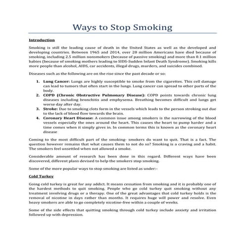 Effectiveness of cold turkey quit smoking | ODP