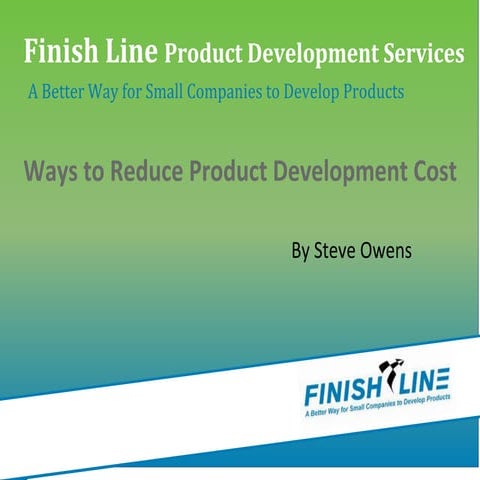 Ways to reduce product development cost | PPT