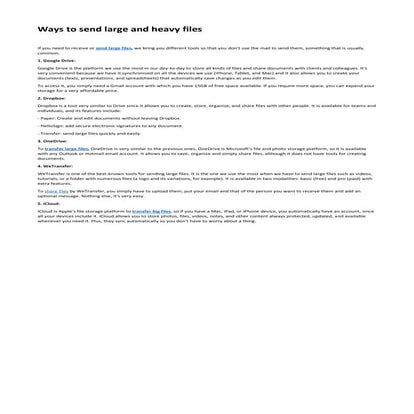 Ways to send large and heavy files | PDF