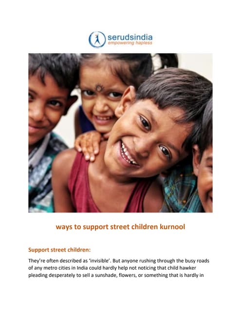 How Individuals can Support Street Children | PPT