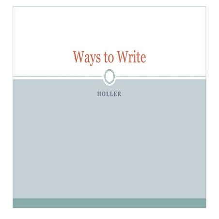 Ways To Write | PDF