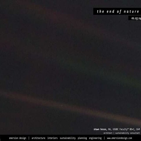 Workbar Sustainability Series 1; the end of nature | PPT