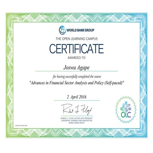 Certificate in Advances in Financial Sector Analysis and Policy | PDF