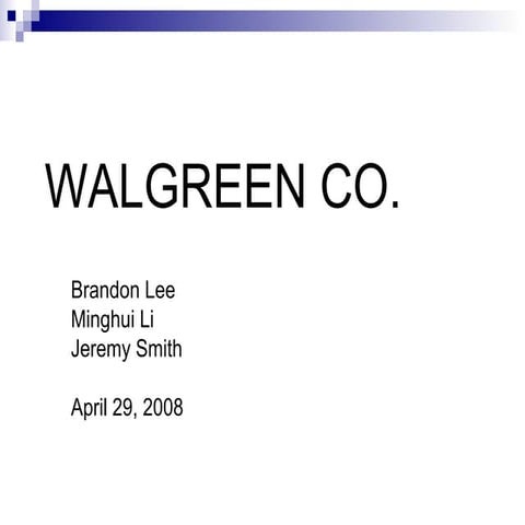 MGT 450 Final Presentation Walgreens | PPT