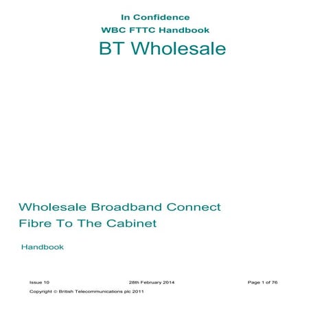 WBC_FTTC_Handbook_Issue_10.pdf | Telecommunications Industry | Industries