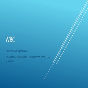 Wbc physioclinical significance . | PPT