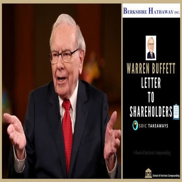 Letter To shareholders by Warrent Buffet | PPT