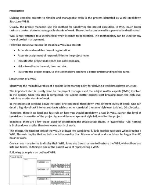 Work breakdown structure ppt | PPTX | Human Resources | Business