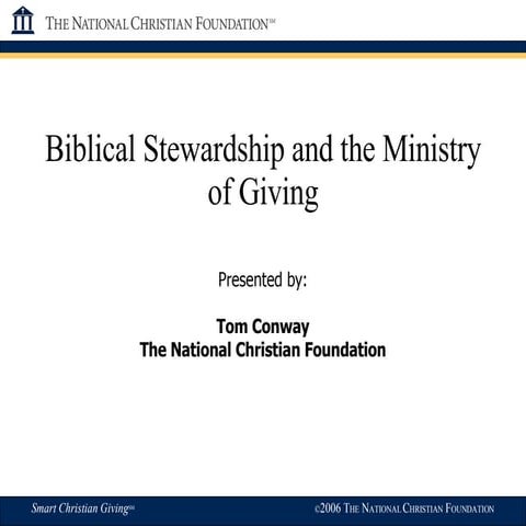 Biblical Stewardship: Min Of Giving Jan 08 | PPT