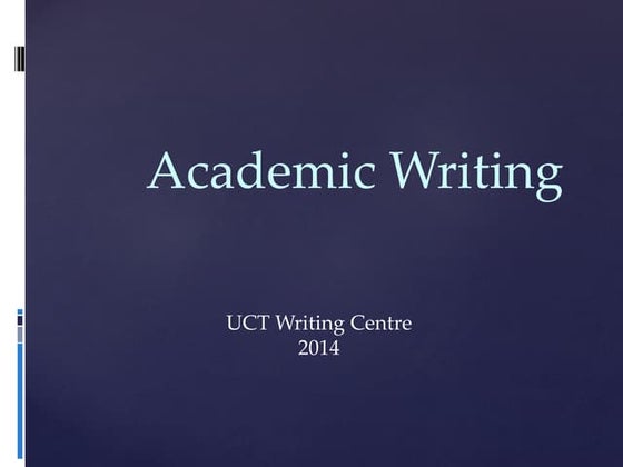Introduction to Academic writing | PPT