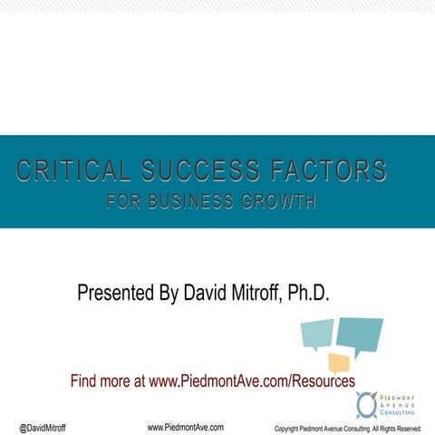 Critical Success Factors For Business Growth | PPTX