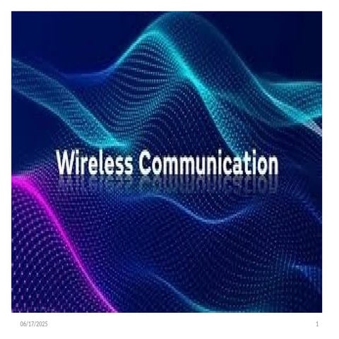 Wireless Communication-UNIT 1 Power Point Presentation | PPTX