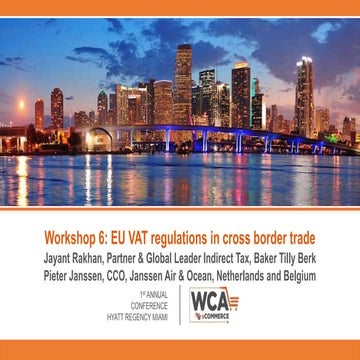 WCA eCommerce Workshop 6: EU VAT regulations in crossborder trade | PPT