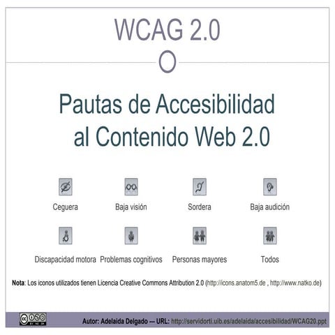 WCAG 2.0: Pautas de Accesibilidad al Contenido Web | PPT