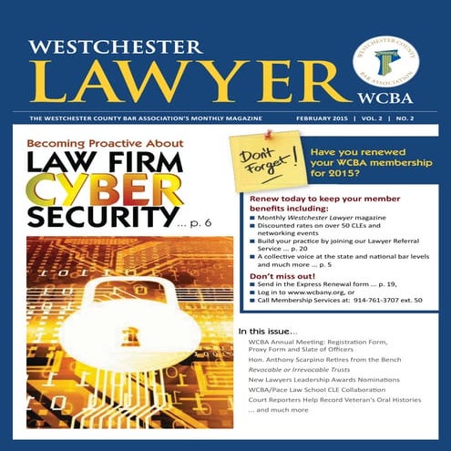 Cyber Security For Law Firms - February 2015 -Westchester County Bar ...