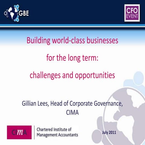 Building world-class businesses for the long term: challenges and ...