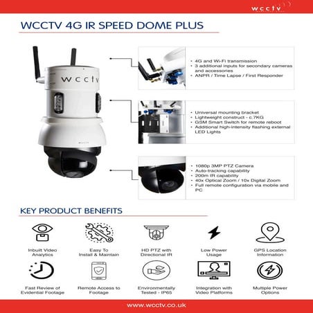 Redeployable CCTV: WCCTV 4G IR Speed Dome Plus | PDF