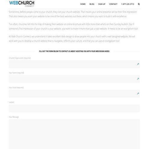 Web Church Connect Web Design Contact Form | PDF