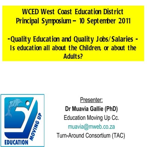 WCED WC Principal Symposium 10 Sept 2011 | PPT