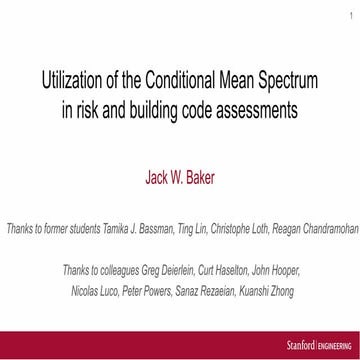 Utilization Of The Conditional Mean Spectrum In Risk And Building Code