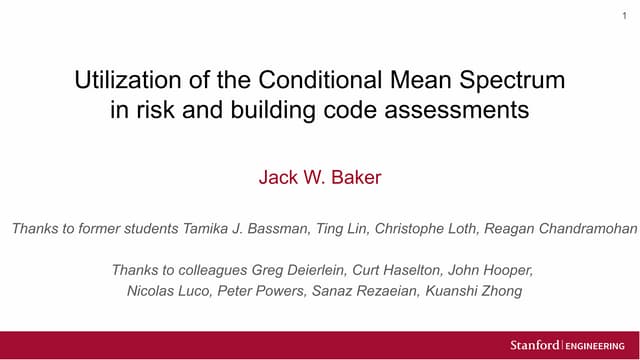 Utilization Of The Conditional Mean Spectrum In Risk And Building Code