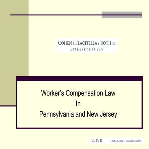 Workers' Compensation Law in Pennsylvania and New Jersey | PPT