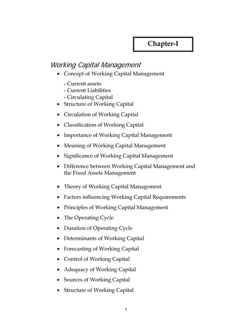WORKING CAPITAL MANAGEMENT | PDF