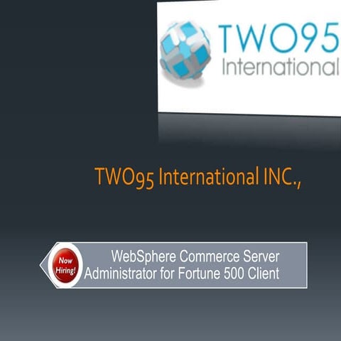 WebSphere Commerce Server Administrator | PPTX