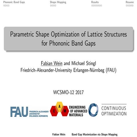 Parametric Shape Optimization of Lattice Structures for Phononic Band ...