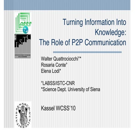 WCSS 2010 - Talk | PDF