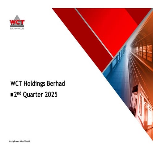 WCT Holdings Berhad investor relation for the period 2nd Quarter 2025 | PDF