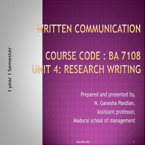 Wc unit 4 research writing | PPTX