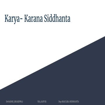 KARYA KARANA VADA AS PER NCISM SYLLABUS | PPT