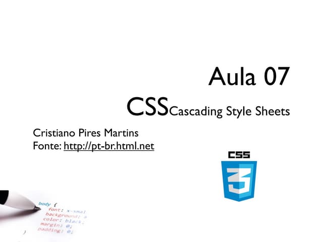 Wdi Aula 07 Css Com Html Ppt