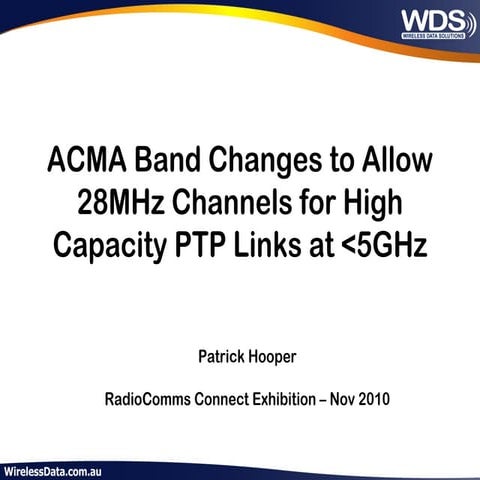 WDS - ACMA Lower Microwave Band Changes - Nov 2010 | PDF