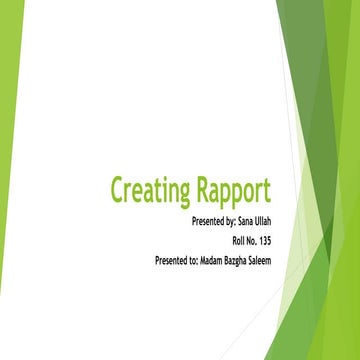 How to Understanding to creating Rapport | PPT
