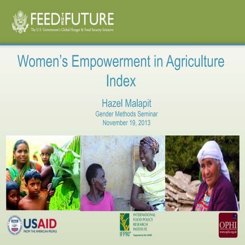 Women's Empowerment in Agriculture Index - IFPRI Gender Methods Seminar ...