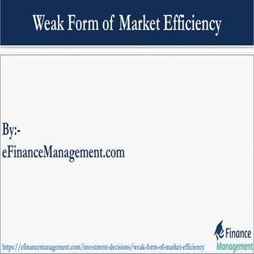 Weak Form of Market Efficiency | PPTX