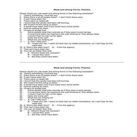Weak forms activities | DOC