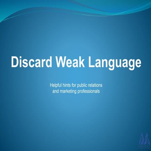 Discard Weak Language | PPTX