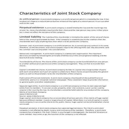 Joint stock company | PPTX