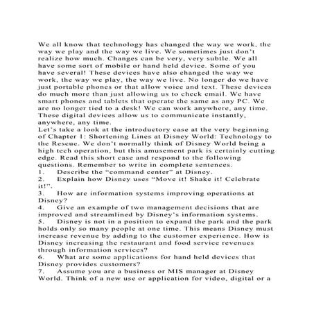 We all know that technology has changed the way we work, the way w.docx | Computing | Technology ...