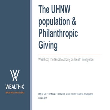 Ultra High Net Worth (UHNW) Population & Philanthropic Giving | PPTX
