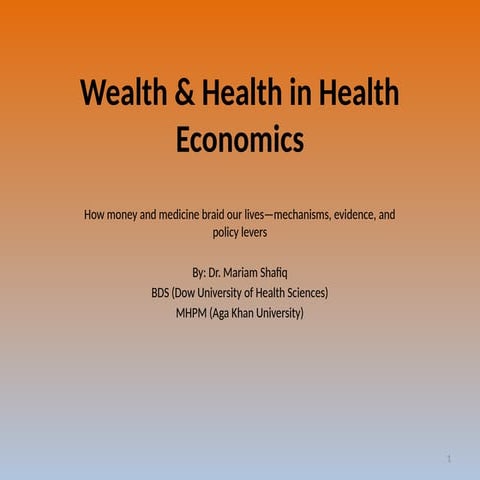 week 1 health economics and public health pptx | PPTX
