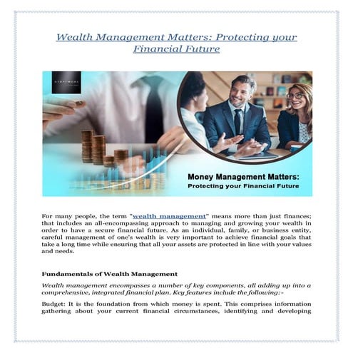 Wealth Management Matters: Protecting your Financial Future | PDF