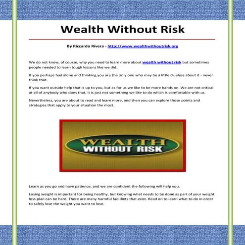 Wealth without risk | PDF