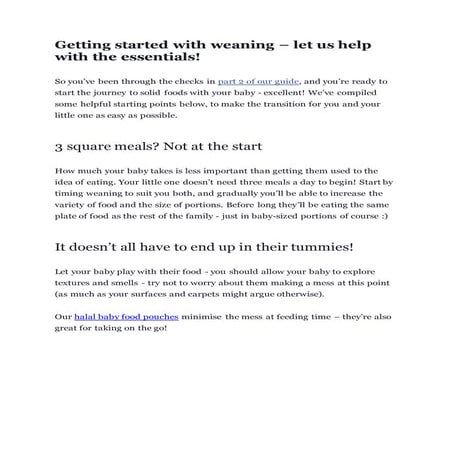Getting started with weaning - the essentials! | DOCX