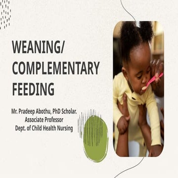 Weaning Complementary Feeding Pptppt Pptx
